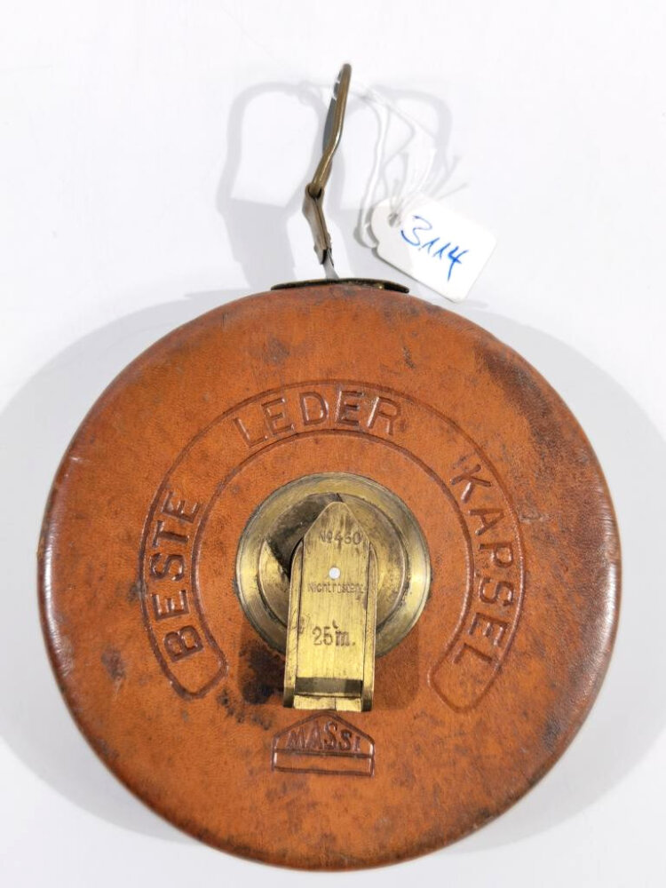 25 Meter Maßband in lederummantelter Kapsel, Hersteller Massi. Ähnlic