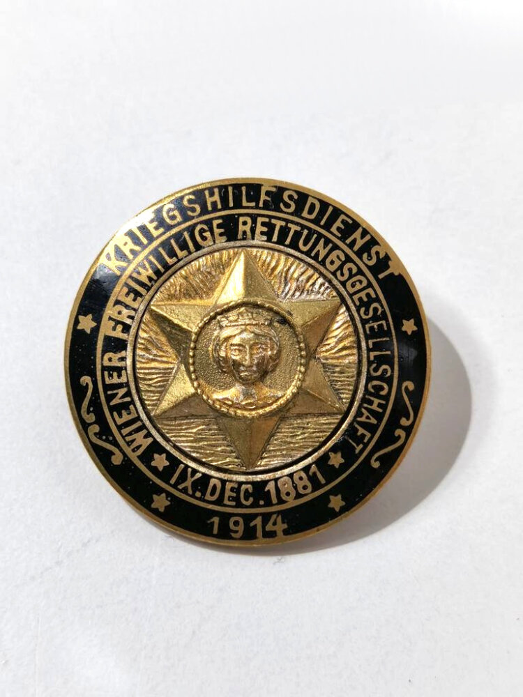 Emailliertes Abzeichen 1914 " Kriegshilfsdienst Wiener Freiwillige Re