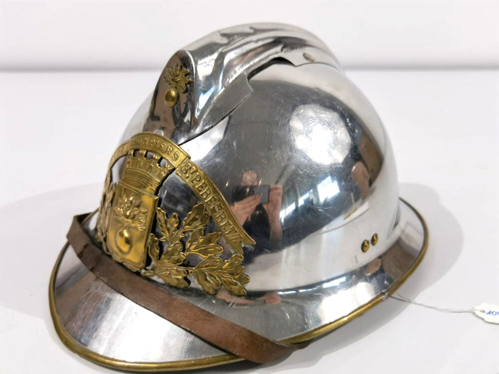 Feuerwehr, Frankreich Feuerwehrhelm aus Metall, Größe 58, 140,00