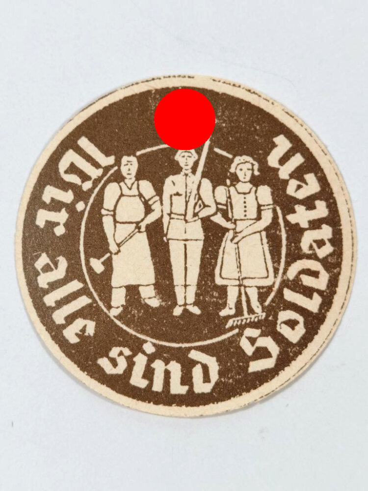 Vignette "Wir alle sind Soldaten" Rückseitig gummiert zum Aufkleben a ...