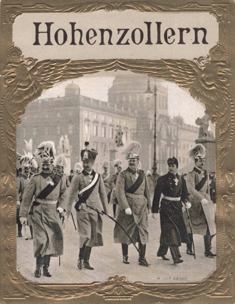 Kaiserreich, patriotisches Etikett? , teils erhaben geprägt " Hohenzo