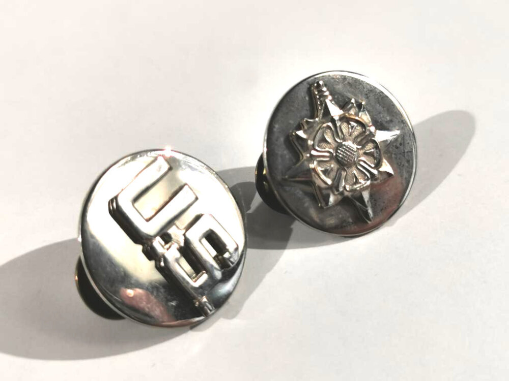 U.S. Army Military Intelligence Collar device set, silver, 25,00