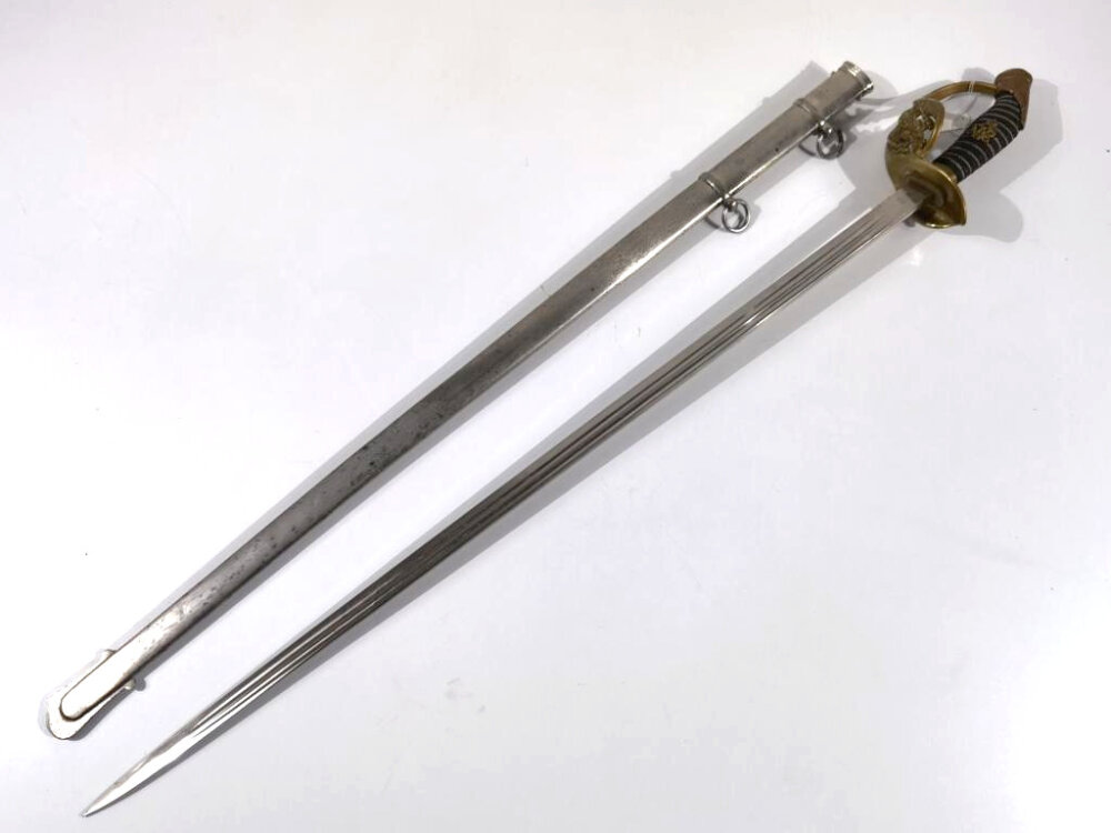 Preussen Infanterie Offiziers Degen , IOD Modell 1889. Vernickelte Sc