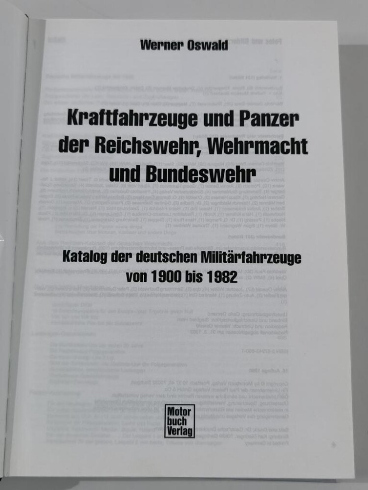 "Kraftfahrzeuge und Panzer der Reichswehr, Wehrmacht und Bundeswehr",