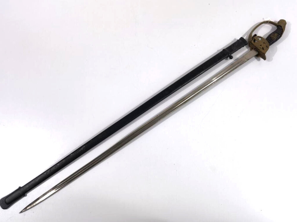 Preussen, Infanterie Offiziersdegen IOD Modell 1889 mit Klappkorb, ve