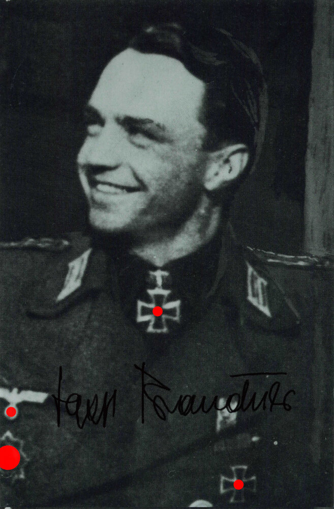 Deutschland nach 1945, Ritterkreuzträger, Repro Foto mit eigenhändige
