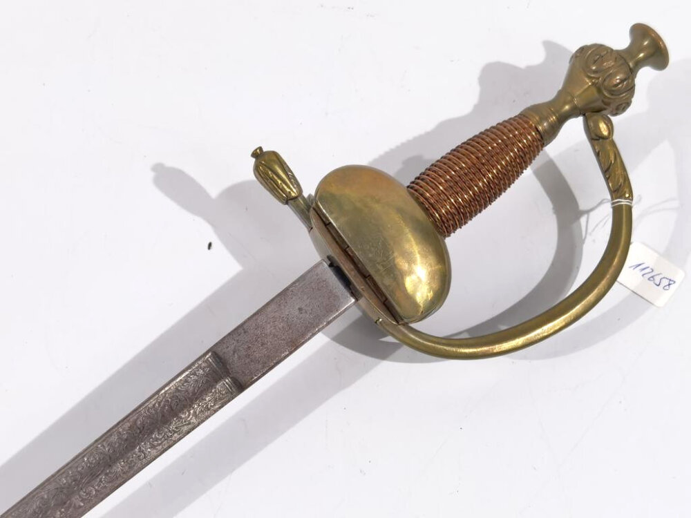Preussen, Infanterie Offiziersdegen IOD alter Art, geätzte Klinge mit