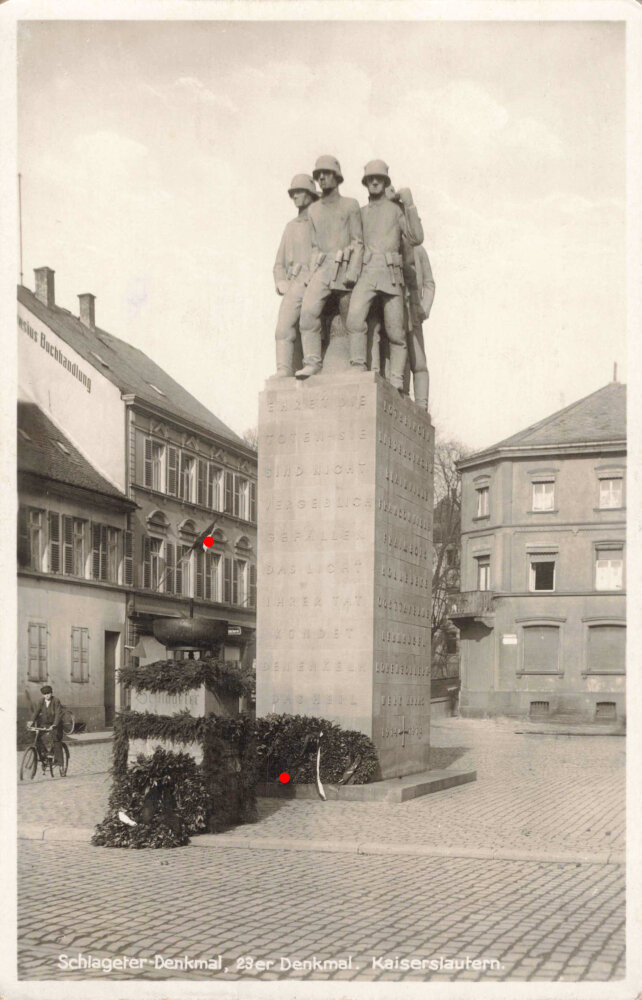 Ansichtskarte "Schlageter-Denkmal, 23er Denkmal- Kaiserslautern", 25,