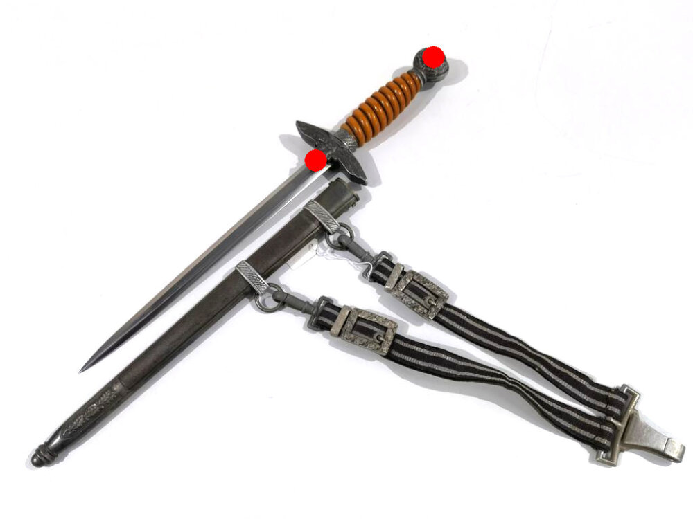 Dolch für Offiziere der Luftwaffe. Saubere Klinge von Alcoso Solingen