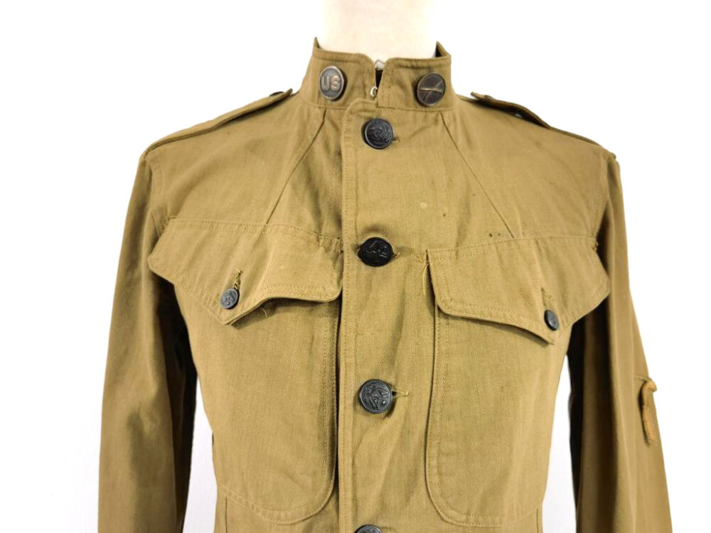 U.S. WWI tunic, belonged to an AEF infantry men who went overseas twi