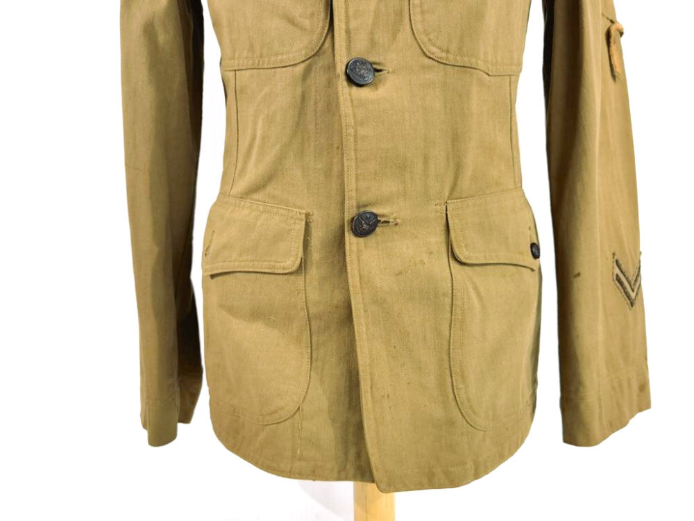 U.S. WWI tunic, belonged to an AEF infantry men who went overseas twi ...