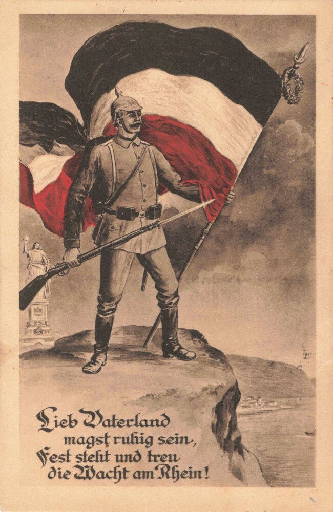 1. Weltkrieg, Ansichtskarte "Lieb Vaterland magst ruhig sein, fest st