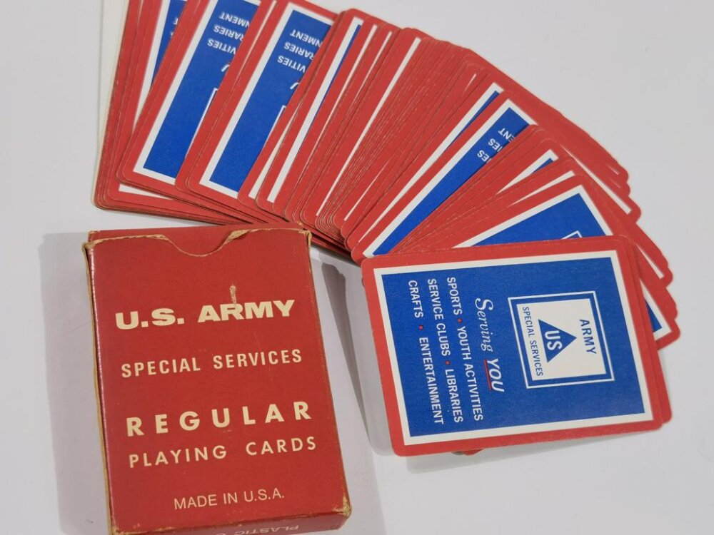 U.S. Army Special Services Regular playing cards, 15,00