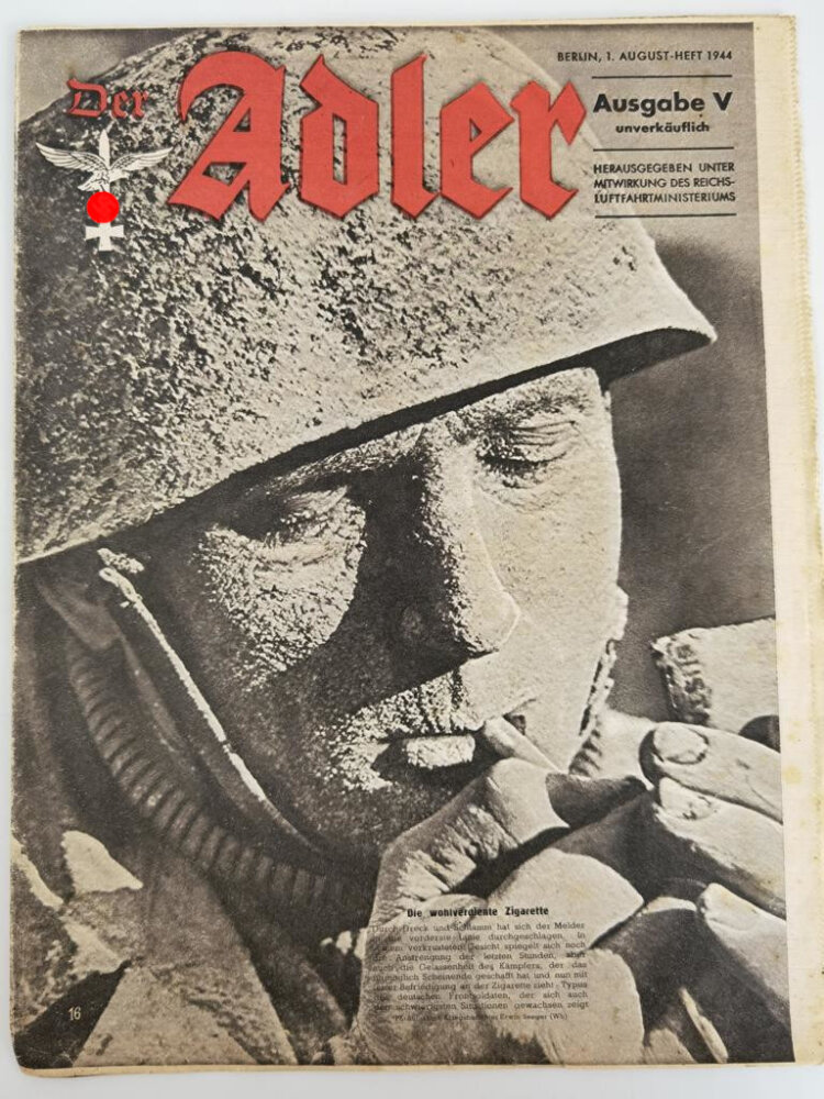 Der Adler Ausgabe V "Die wohlverdiente Zigarette", 1. August-Heft 194 ...