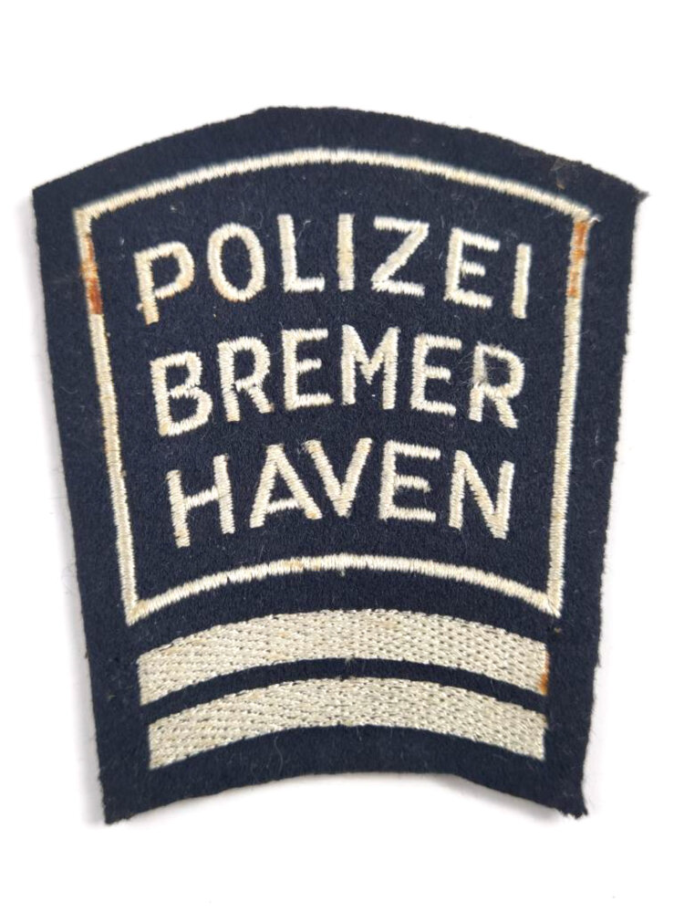 Ärmelabzeichen der Polizei Bremen " Polizei- Meister ", Rückseitig mi ...