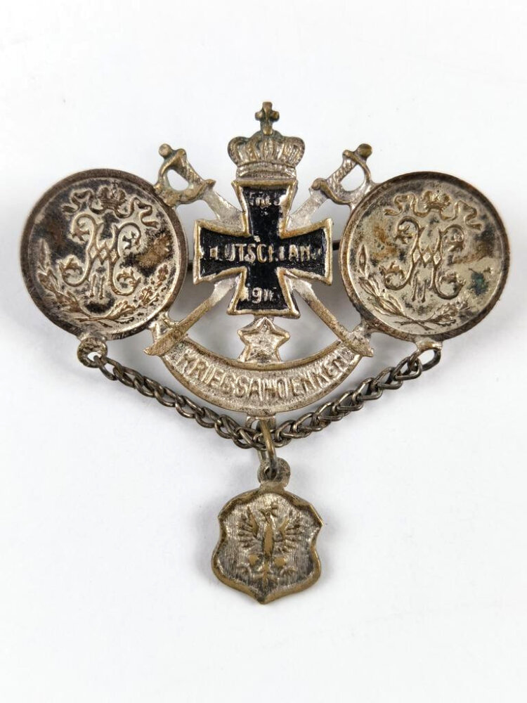 Brosche " Kriegsandenken Heil Deutschland 1916" Breite 47mm, 50,00