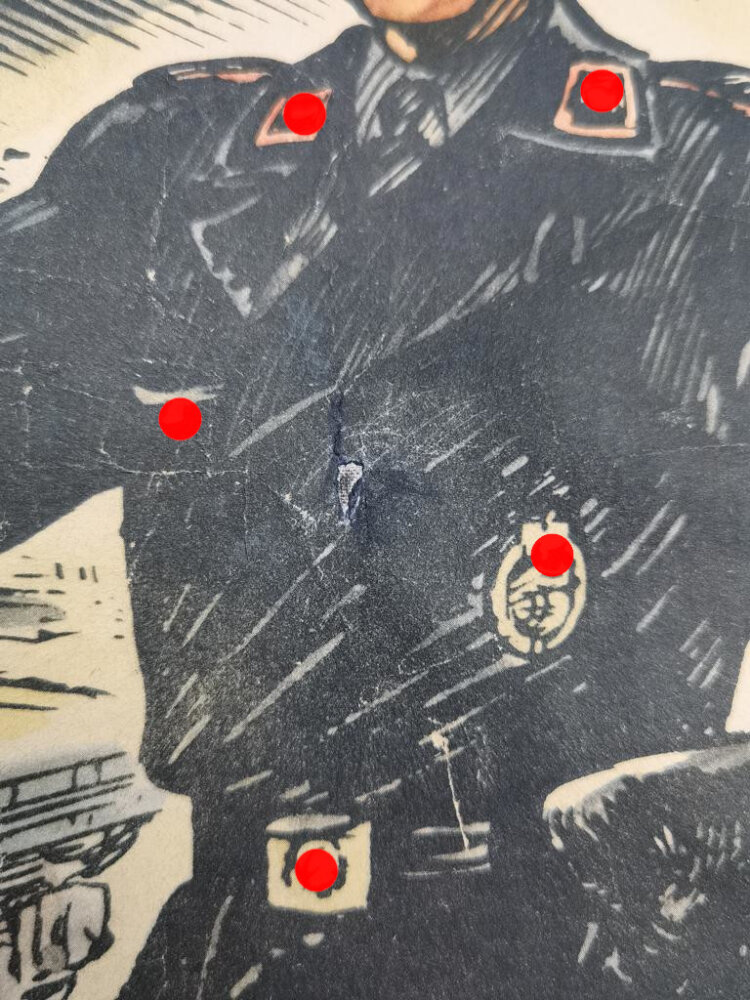 Farbiges Plakat Reichsbahn " Räder müssen rollen für den Sieg !" Jede