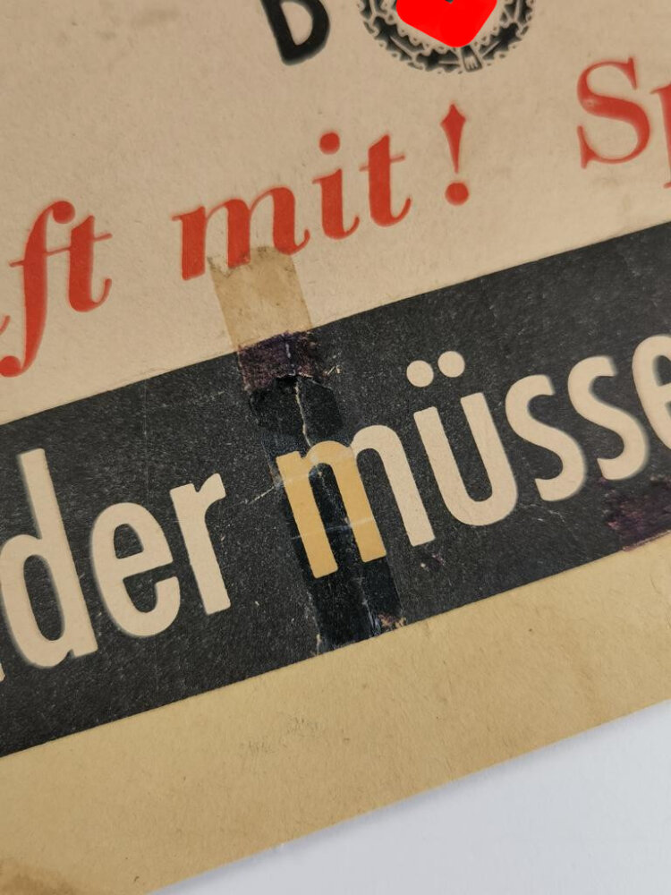 Farbiges Plakat Reichsbahn " Räder müssen rollen für den Sieg !" Jede
