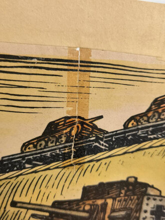 Farbiges Plakat Reichsbahn " Räder müssen rollen für den Sieg !" Jede