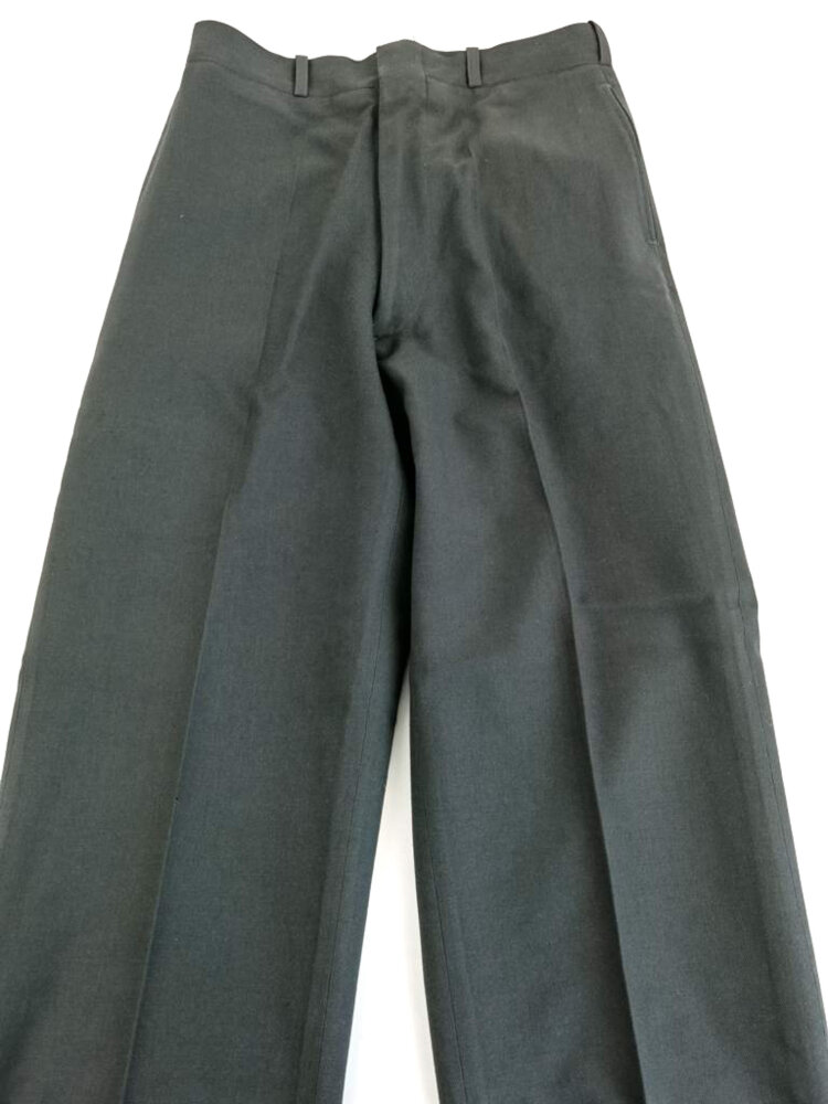 U.S. Trousers Mens, Class A Serge Green Wool . W-30, L-34. Unissued,