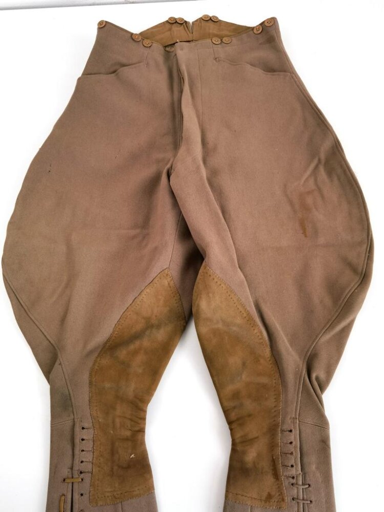 British WWII Army riding breeches, made by "J.G. Plumb & Son, Mlitary