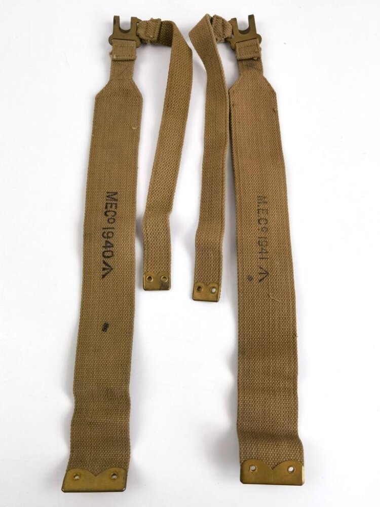 British WWII, Pair of Pattern 1937 Haversack shoulder straps (Left an