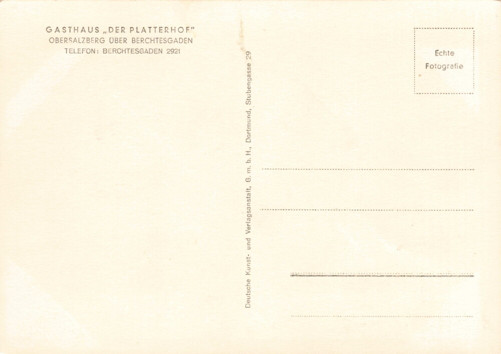 Ansichtskarte "Gasthaus 'Der Platterhof' ", 25,00