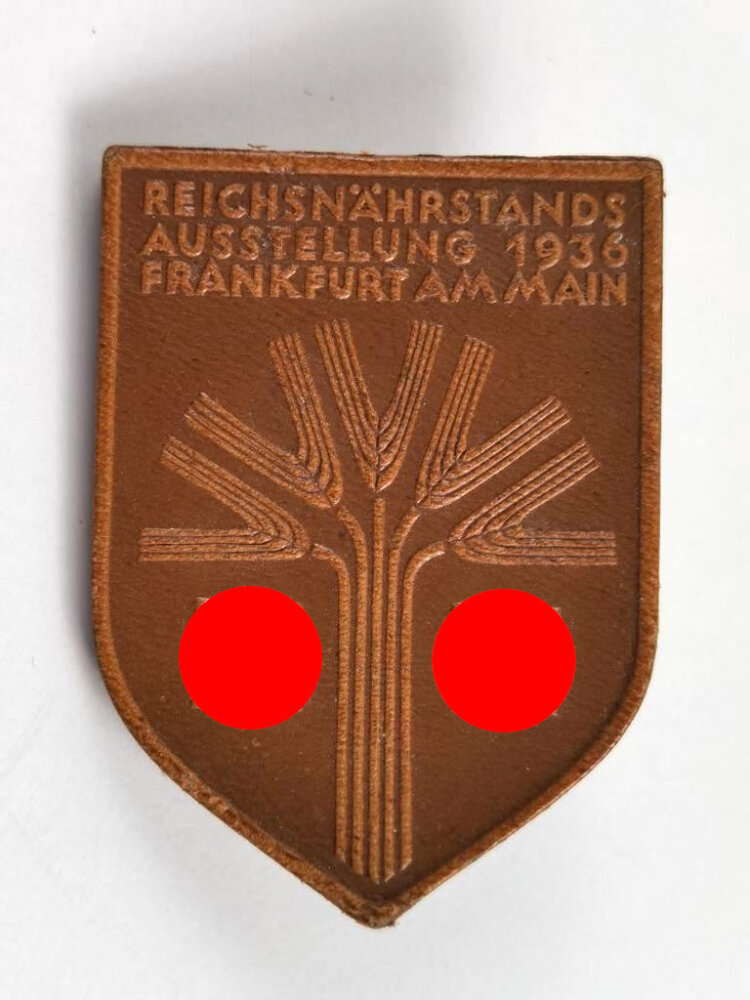 Ledernes Abzeichen "Reichsnährstands Ausstellung 1936 Frankfurt am Ma