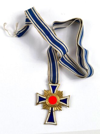 Ehrenkreuz der Deutschen Mutter ( Mutterkreuz ) in Gold am Band, Emai
