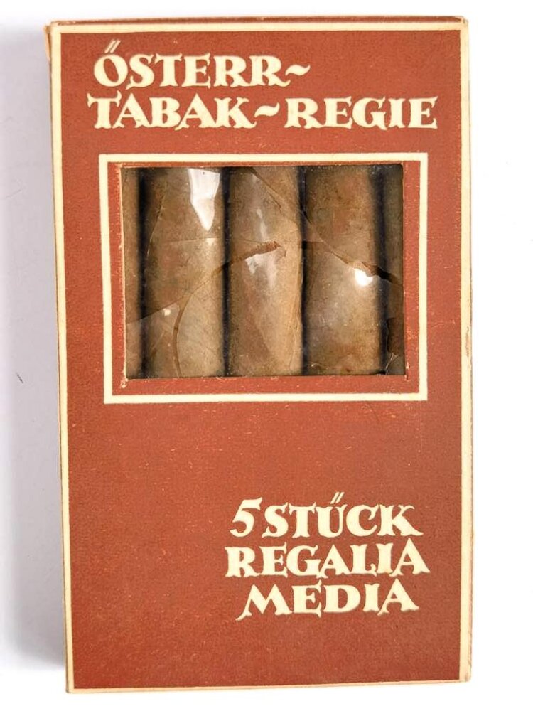 Pack "Österr. Tabak Regie, 5 Stück Media Zigarren" , ungeöffnet, Steu