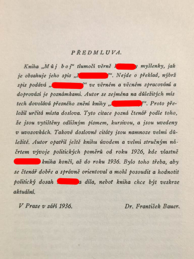 Tschechische Ausgabe von Adolf Hitler " Mein Kampf" , "Muj Boj Hitler