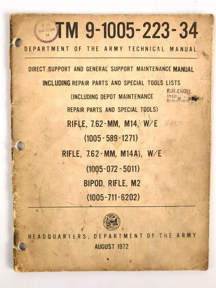 U.S. Technical Manual 9-1005-223-34 "For Rifle 7.62-MM, M14, w/E" 69