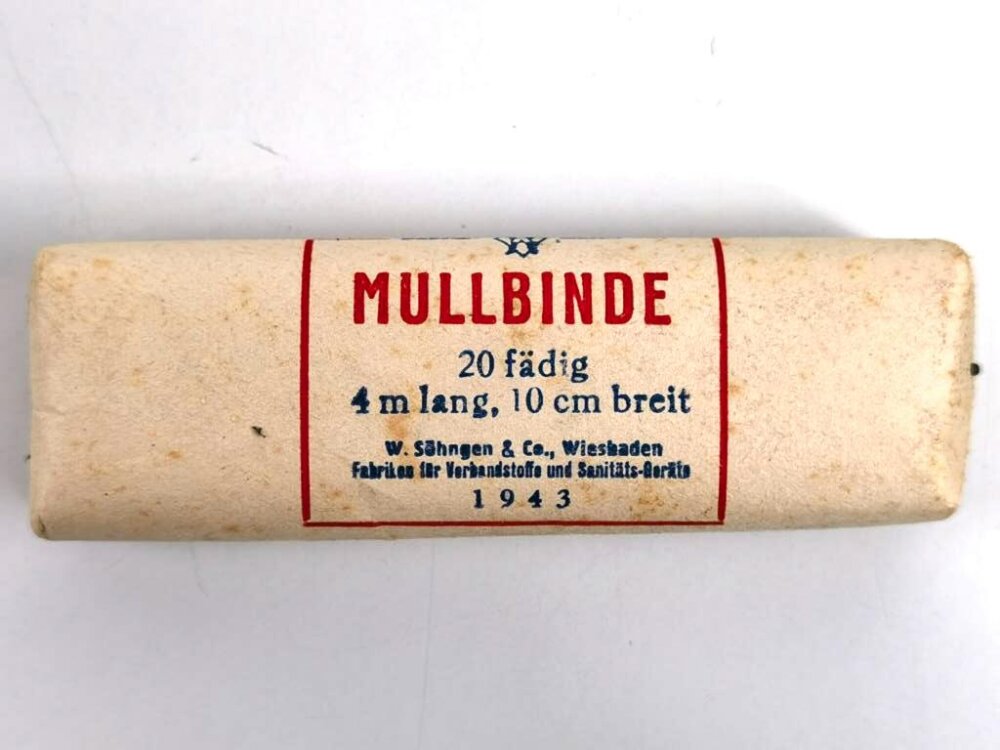 "Mullbinde" datiert 1943, Breite 10cm, 20,00