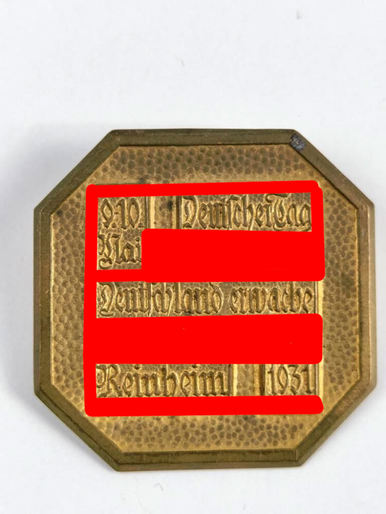Blechabzeichen, Deutschland Erwache, Deutscher Tag Reinheim 1931, 85,