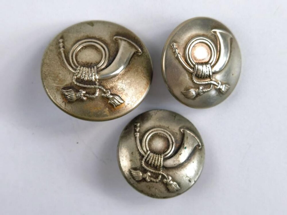 Reichspost , 3 Uniformknöpfe 20 und 25mm, 15,00