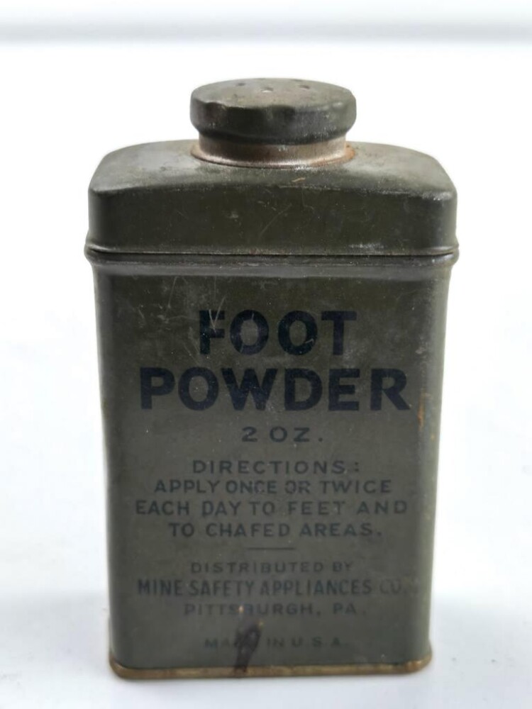 U.S. Army foot powder can, empty, 20,00