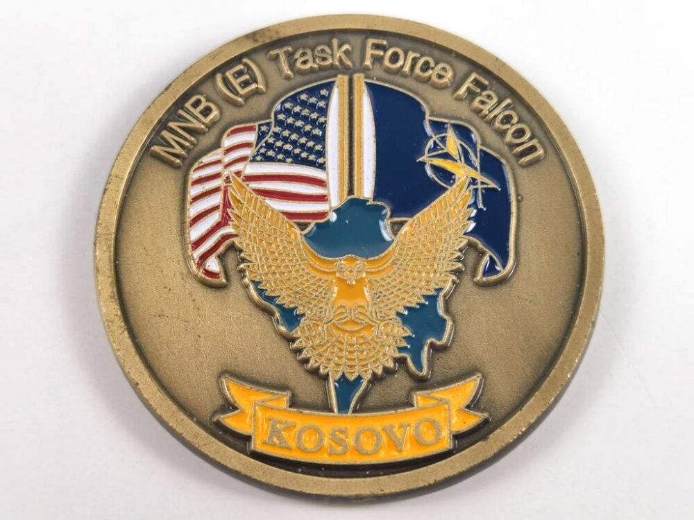 U.S. Army MNB ( E ) Task Force Falcon "Kosovo" Coin 50mm, 30,00