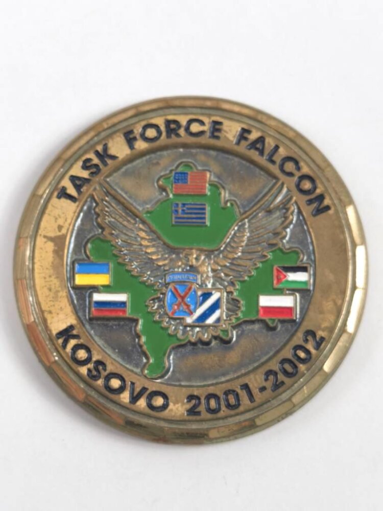 U.S. Task Force Falcon "Kosovo 2001-2002" Coin 50mm, 35,00