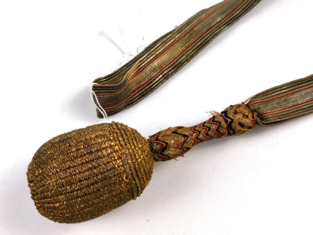 Württemberg, Portepee für einen Säbel oder Degen. getragenes Stück, 1