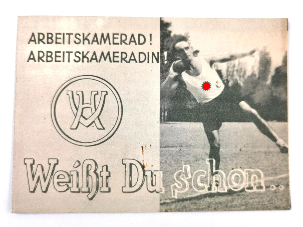 "Deutsche Arbeitsfront" Werbebroschüre der Betriebssportgemeinschaft