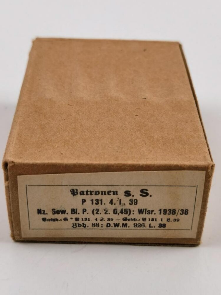 Patronenschachtel Wehrmacht für 15 Patronen s.S. datiert 1939, 20,00