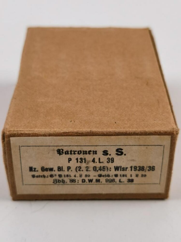 Patronenschachtel Wehrmacht für 15 Patronen s.S. datiert 1939, 20,00