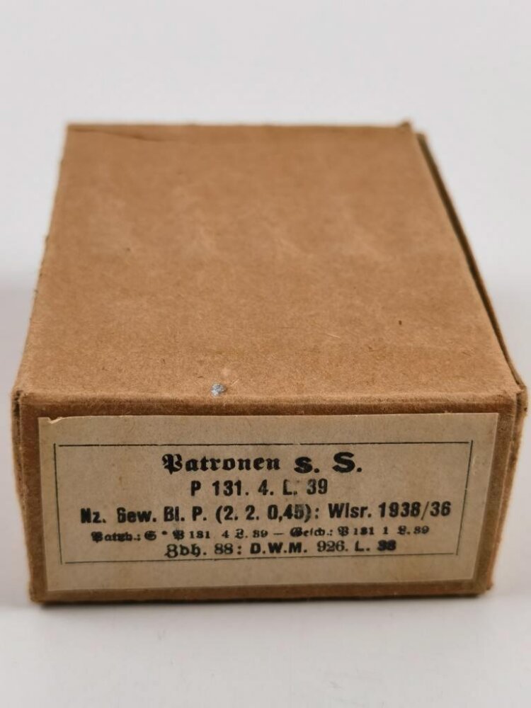 Patronenschachtel Wehrmacht für 15 Patronen s.S. datiert 1939, 20,00