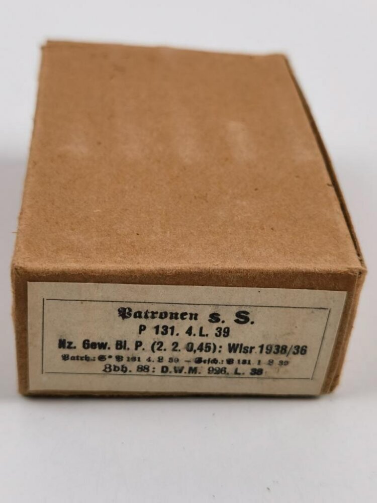 Patronenschachtel Wehrmacht für 15 Patronen s.S. datiert 1939, 20,00