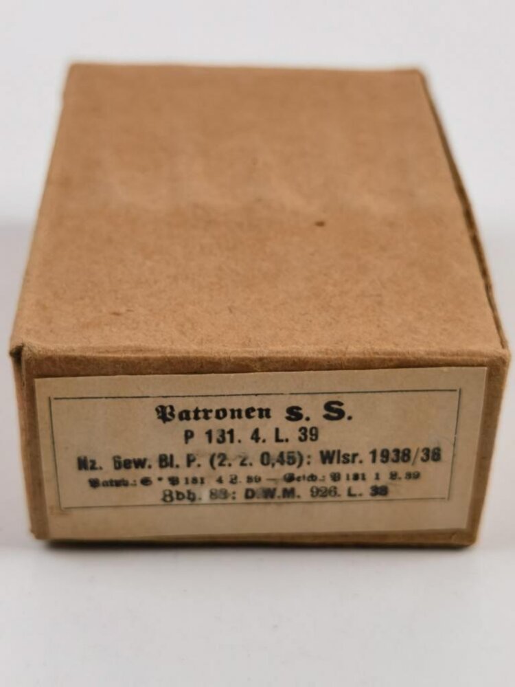 Patronenschachtel Wehrmacht für 15 Patronen s.S. datiert 1939, 20,00