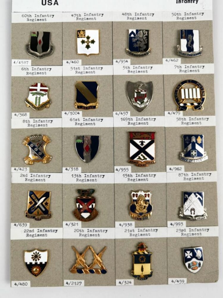 U.S. Army, Unit Crest collection, 20 x Infantry, 120,00