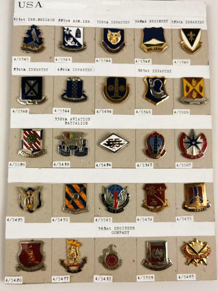 U.S. Army, Unit Crest collection, 20 x Infantry, 120,00