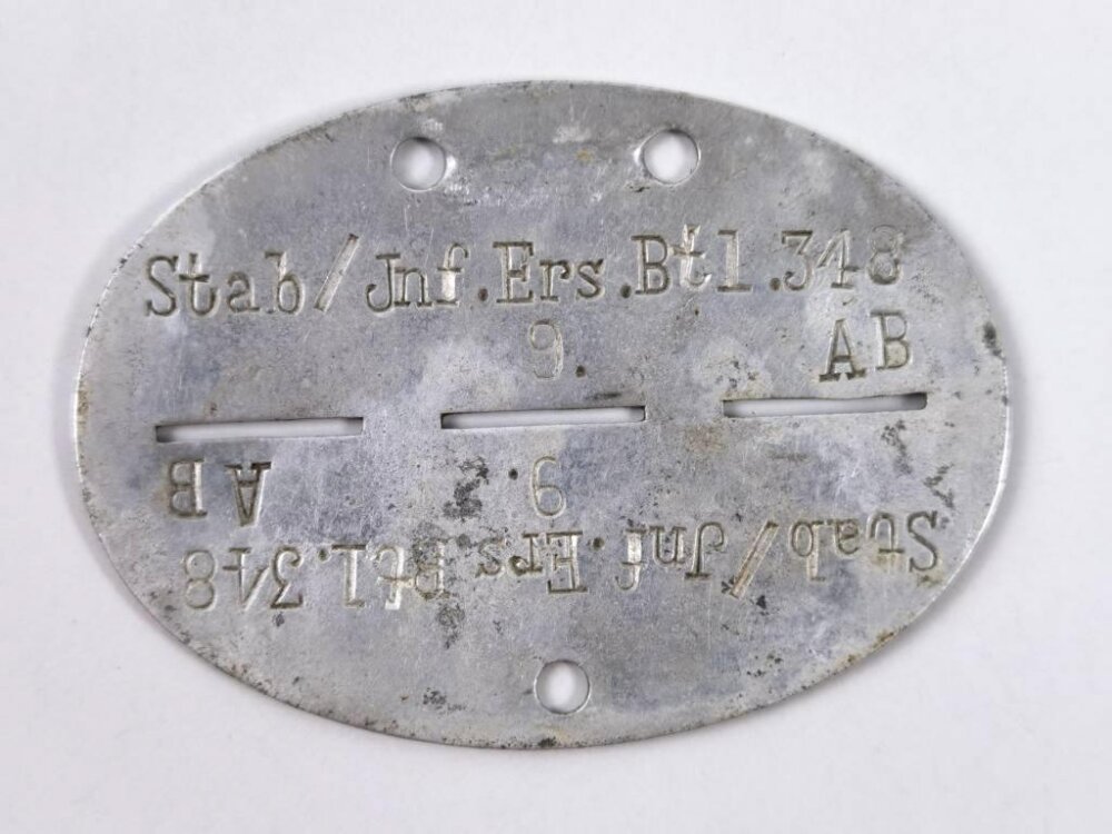 Erkennungsmarke Wehrmacht aus Aluminium eines Angehörigen " Stab/Inf.