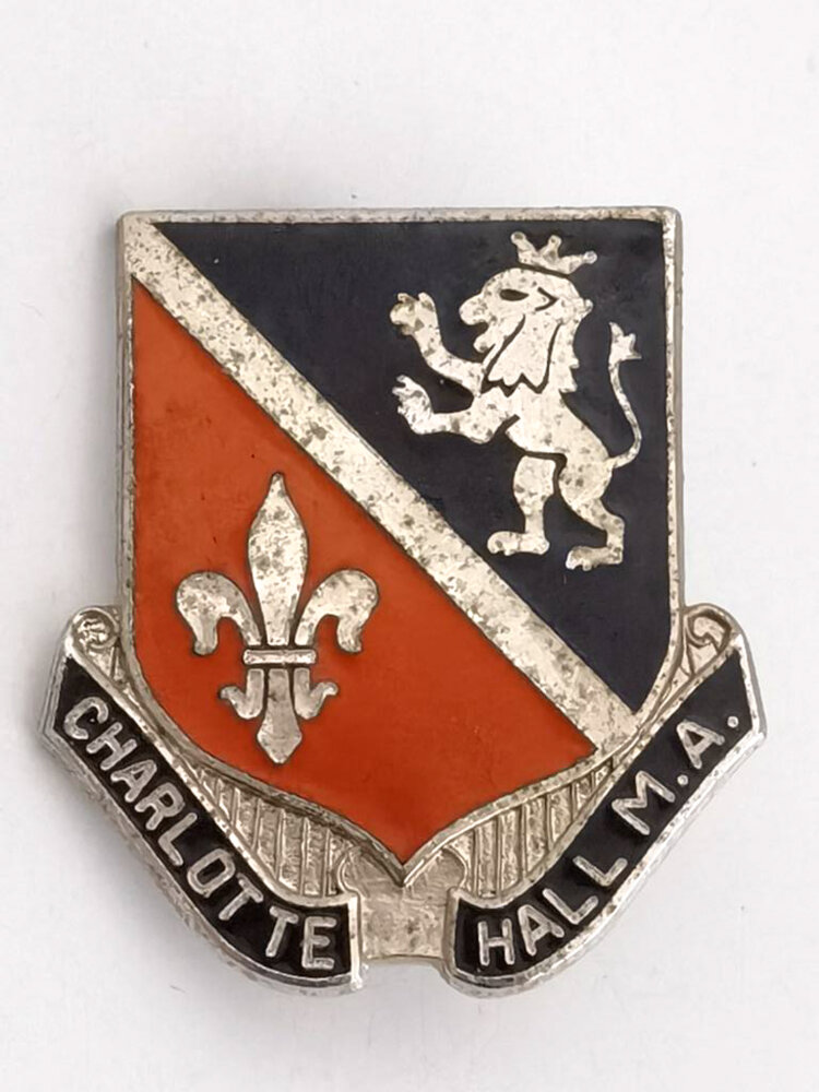 U.S. Army Unit Crest , Motto " Charlotte Hall M.A.", 20,00