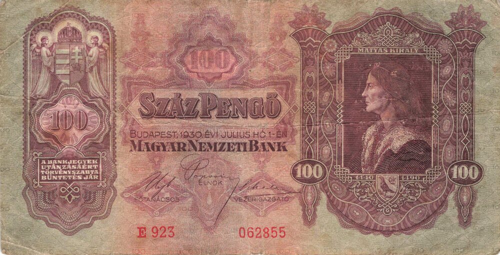 Ungarn, Banknote 100 Pengo 1930, 15,00